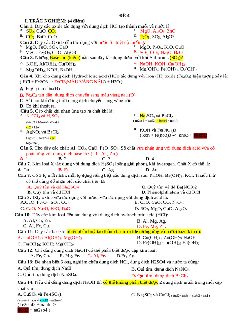 Đề tham khảo 4 và 6 | PDF