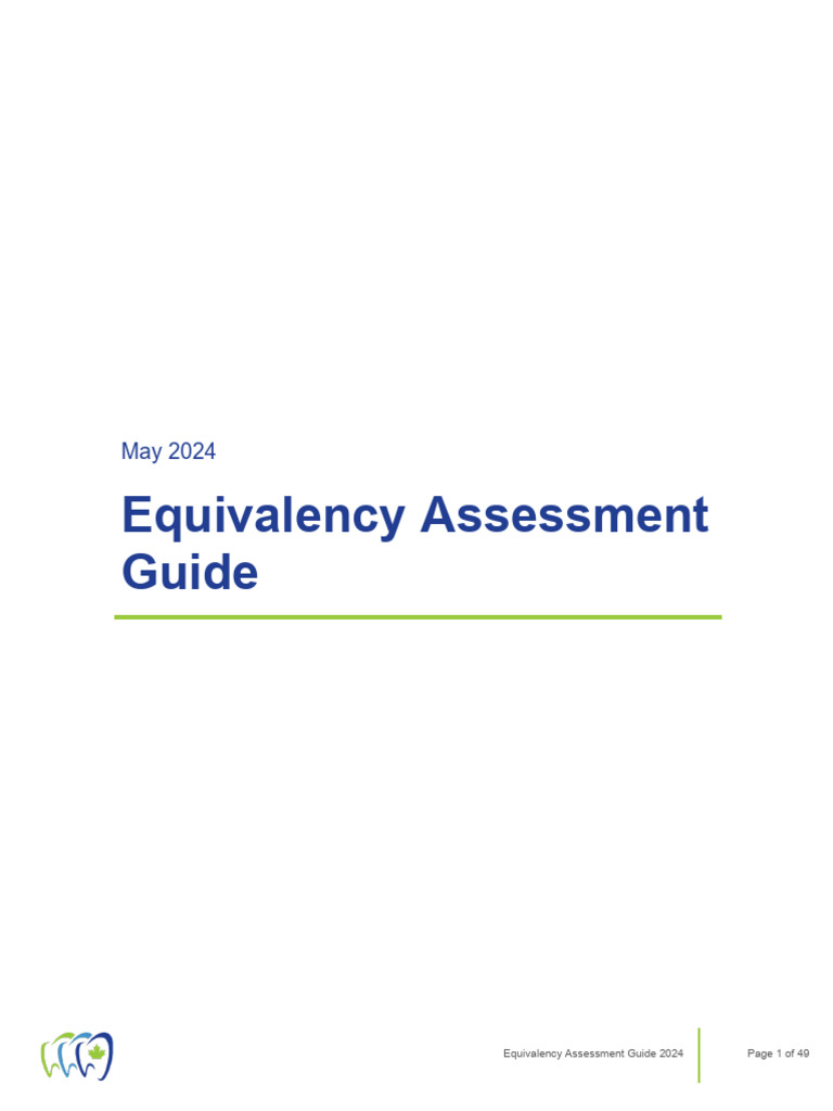 Final Equivalency Assessment Guide 2024 | PDF | Dental Hygienist | Notary Public