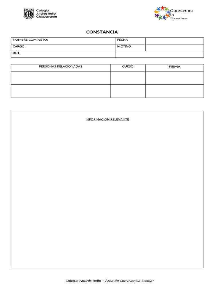 CONSTANCIA Tipo | PDF