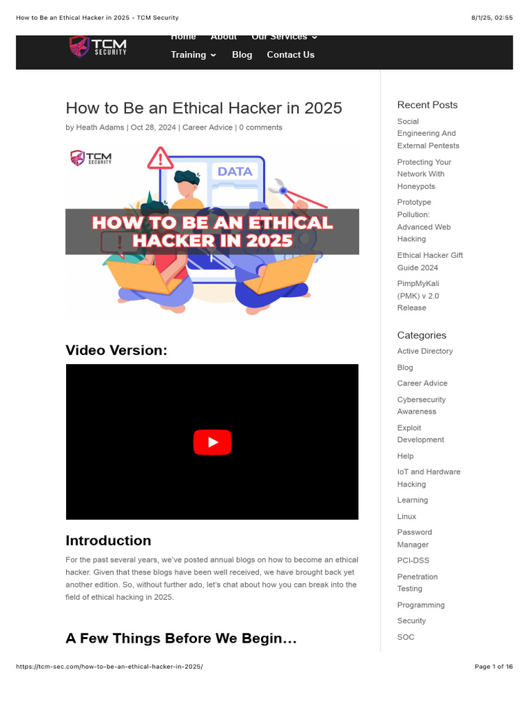 How To Be An Ethical Hacker in 2025 - TCM Security | PDF | Cisco ...