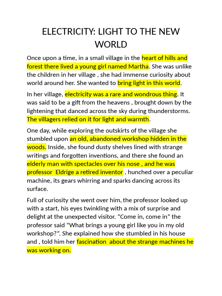 Young Girl Discovers Electricity | PDF