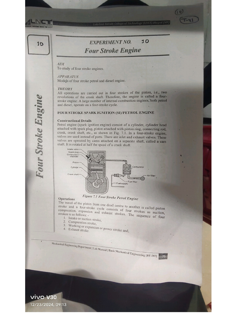 Four Stroke Engine | PDF