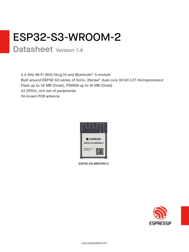 esp32-s3-wroom-2_datasheet_en | PDF | Microcontroller | Booting