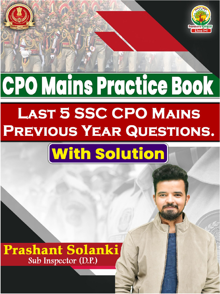SSC CPO Mains Practice Book by Prashant Solanki Sir | PDF