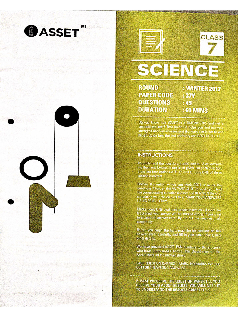 Asset Sample Paper For Science Class 7 | PDF