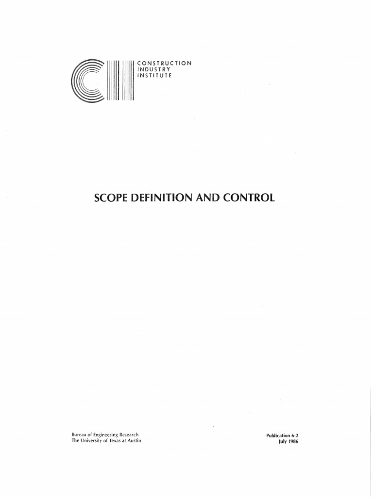 Scope Definition and Control in Construction | PDF | Estimator | Risk