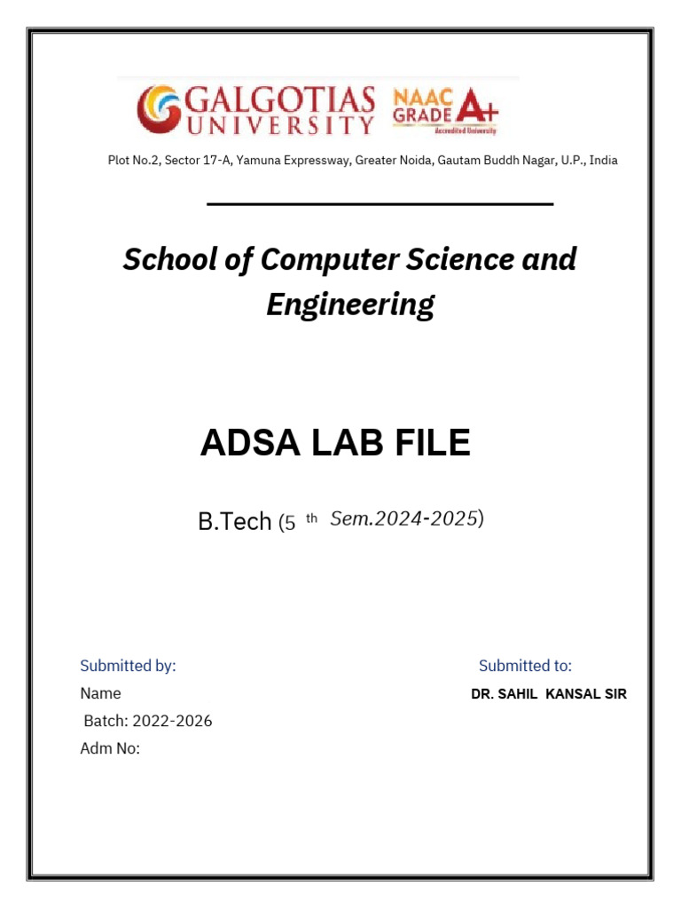 Adsa Lab File | PDF