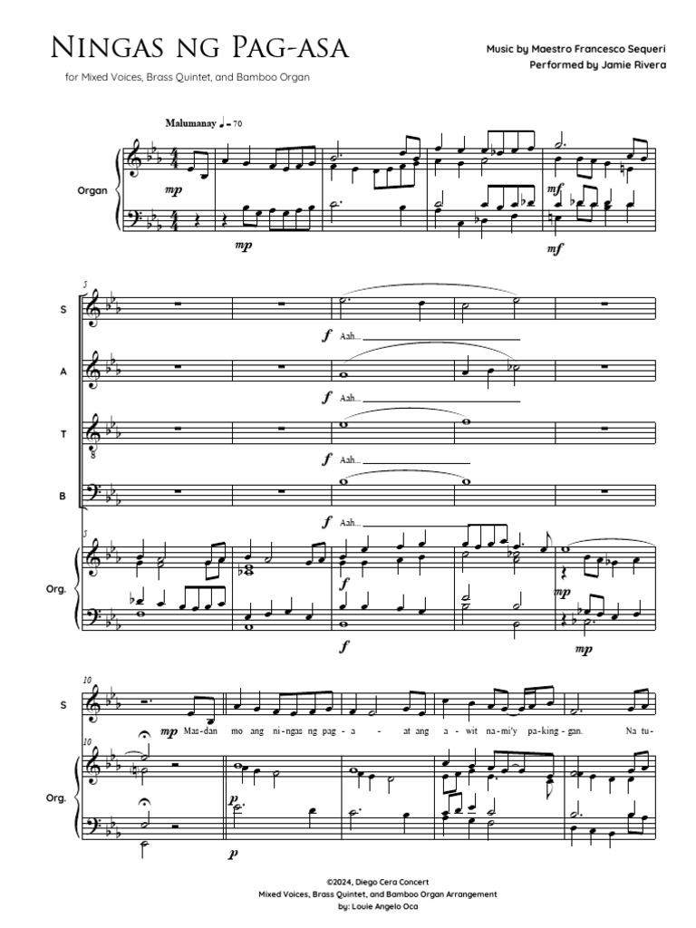 Ningas NG Pag Asa SATB With Organ | PDF
