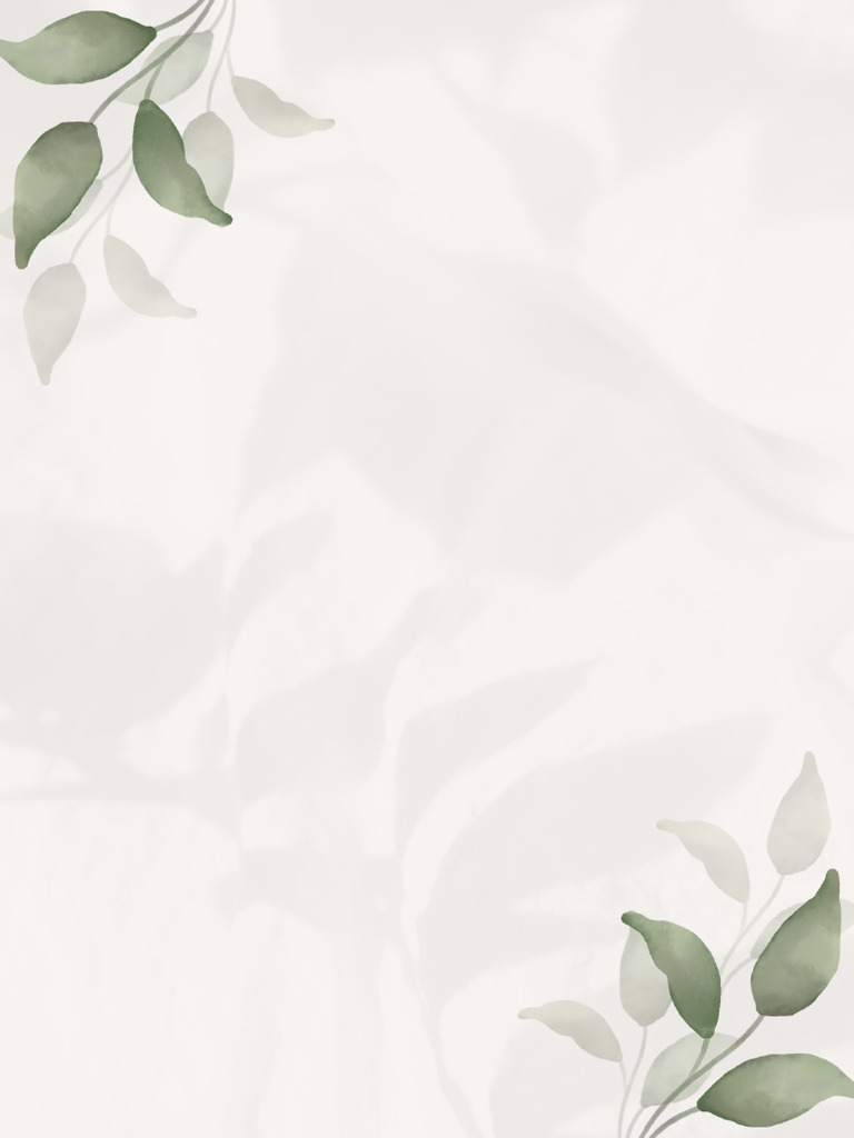 Cream and Green Watercolor Floral Page Border | PDF