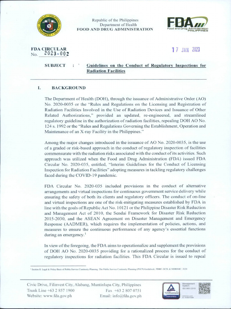 FDA Circular No.2023 002 | PDF FDA Circular No.2023 002 | PDF