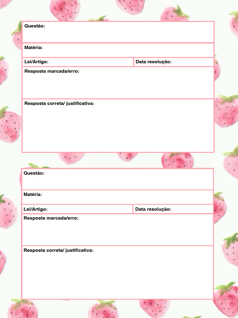 Caderno de Erros - Morango | PDF