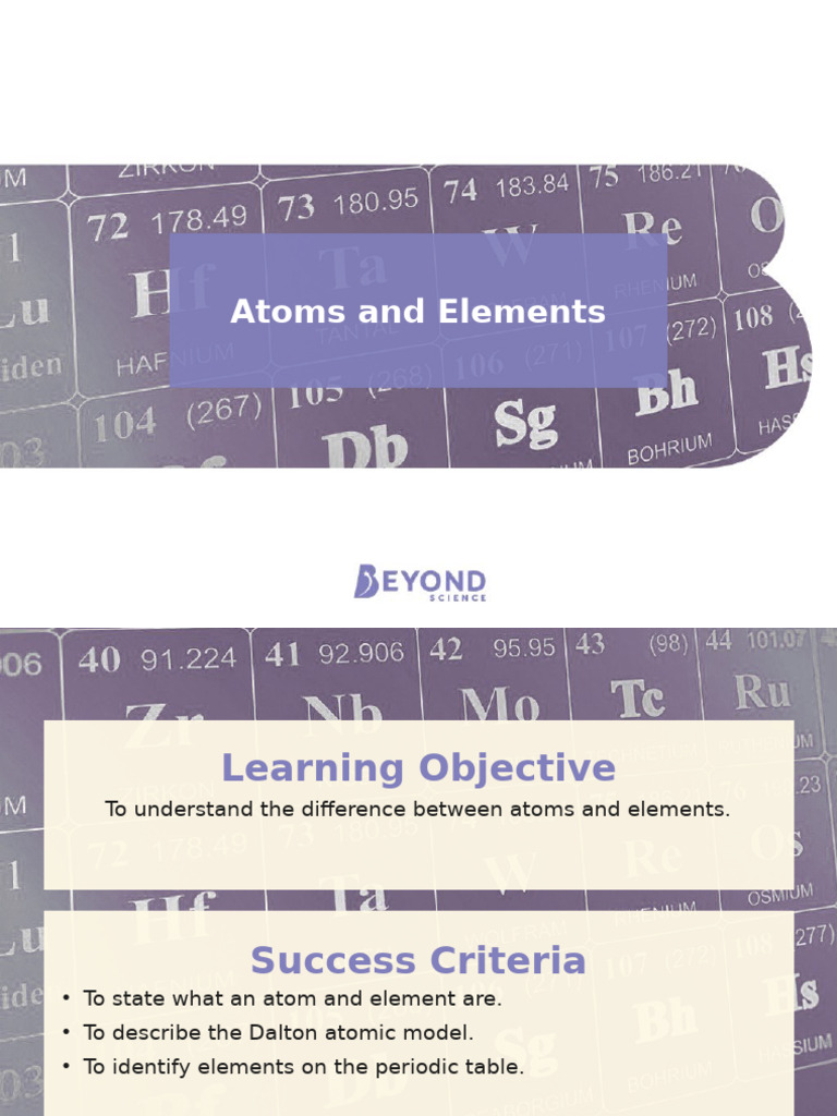 Atoms and Elements PowerPoint | PDF | Chemical Elements | Atoms