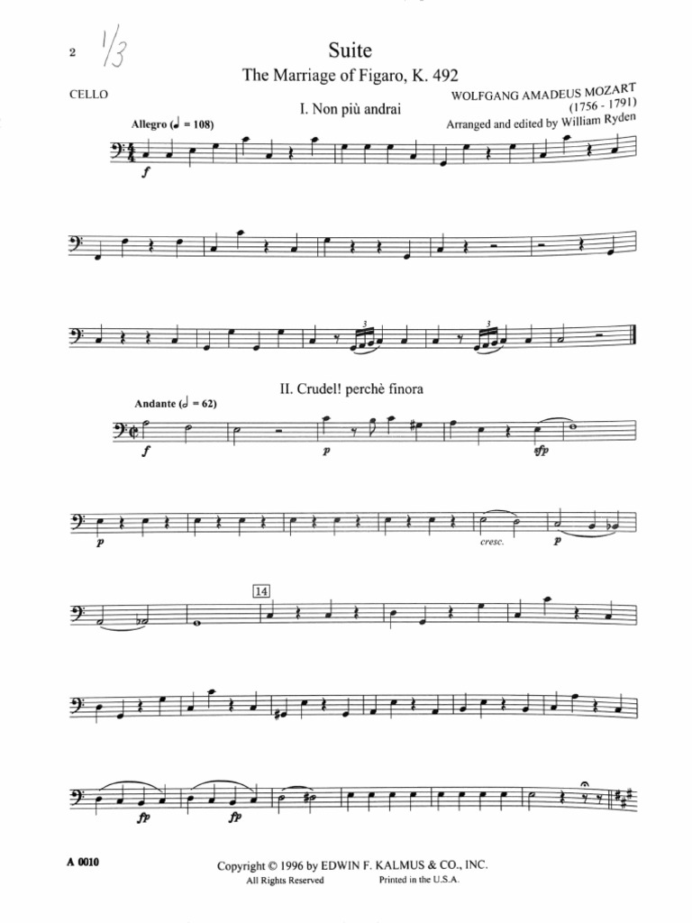 Cello - Marriage of Figaro | PDF