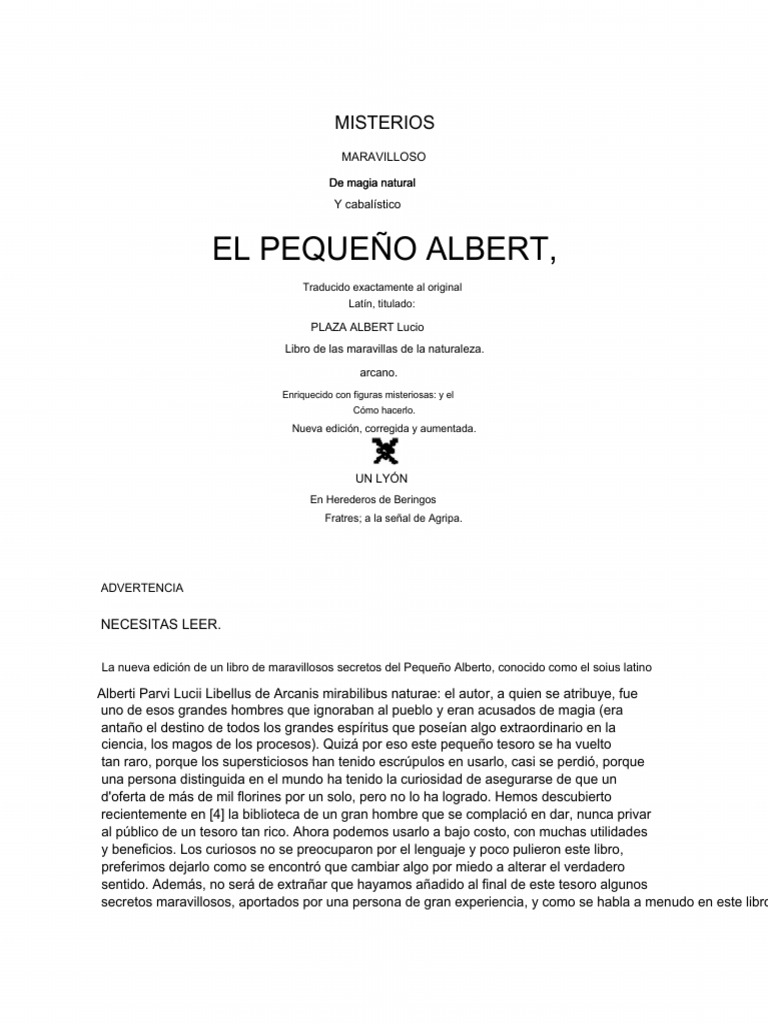 El Pequeño Albert - Lucio Plaza Albert | PDF | Amor | Vino