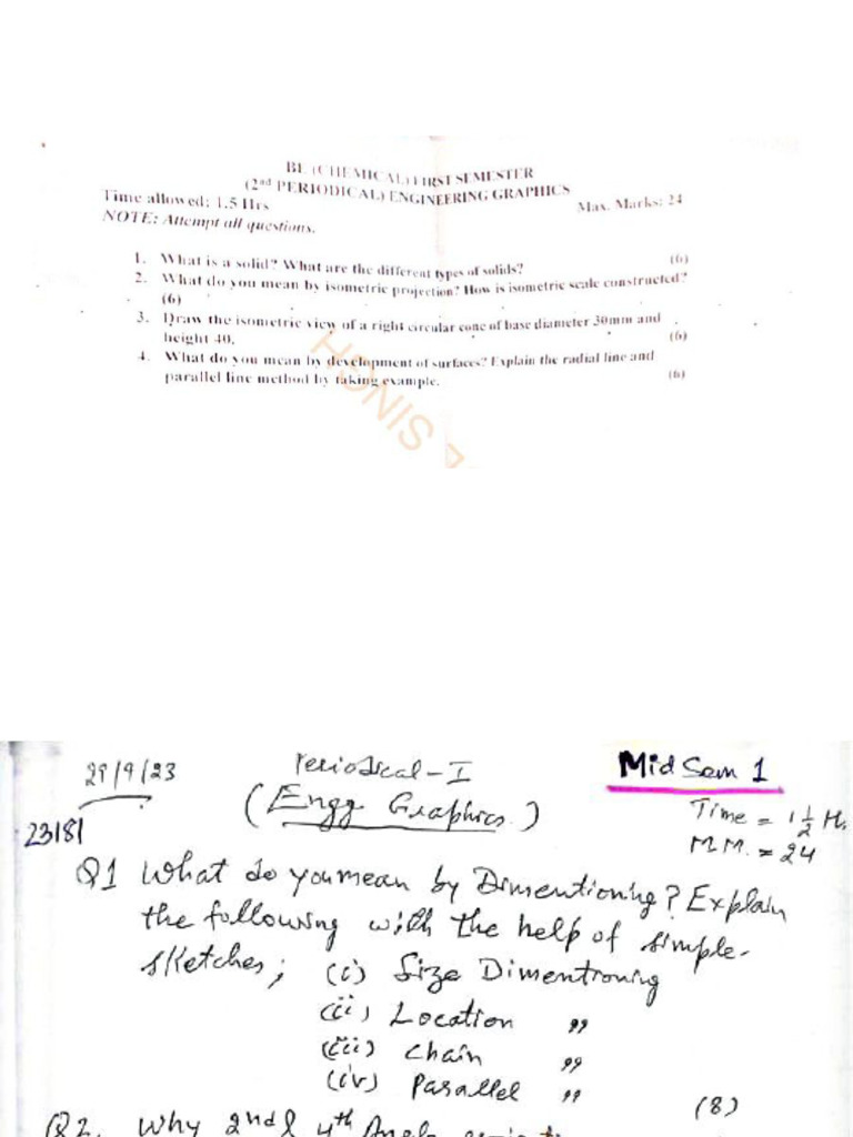 Engg. Graphics Pyq | PDF