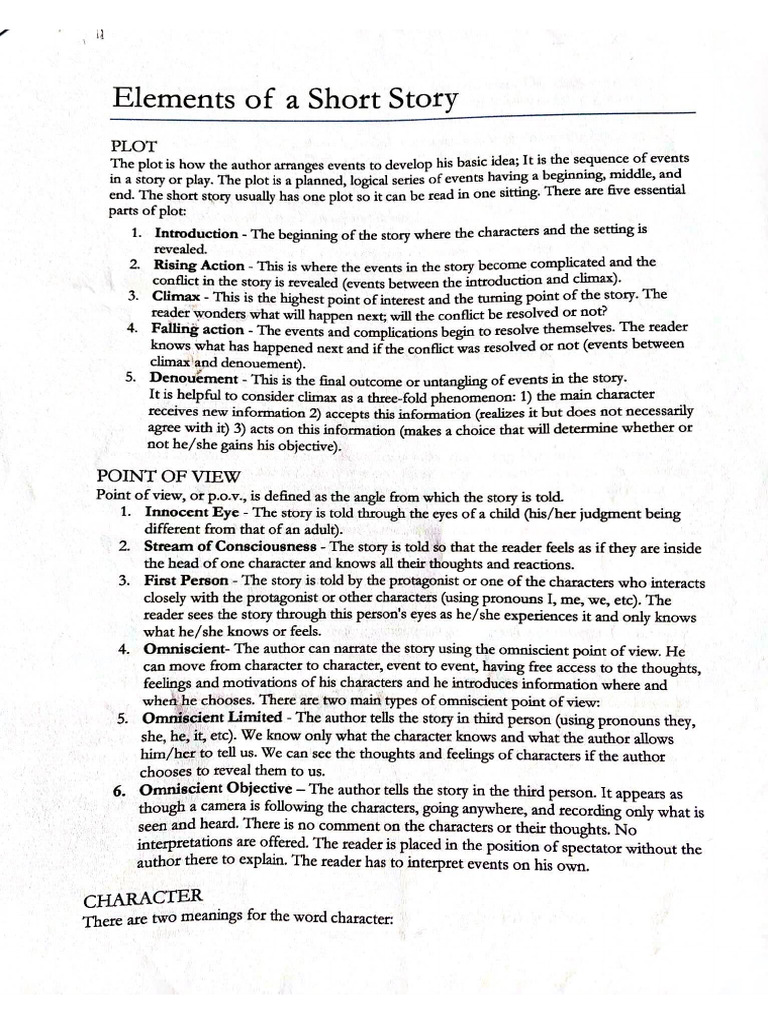 elements of short story | PDF