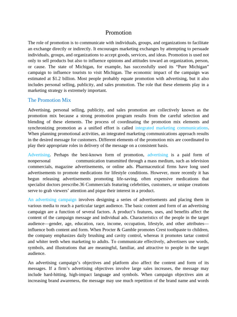 Understanding Promotion in Marketing | PDF | Sales | Advertising