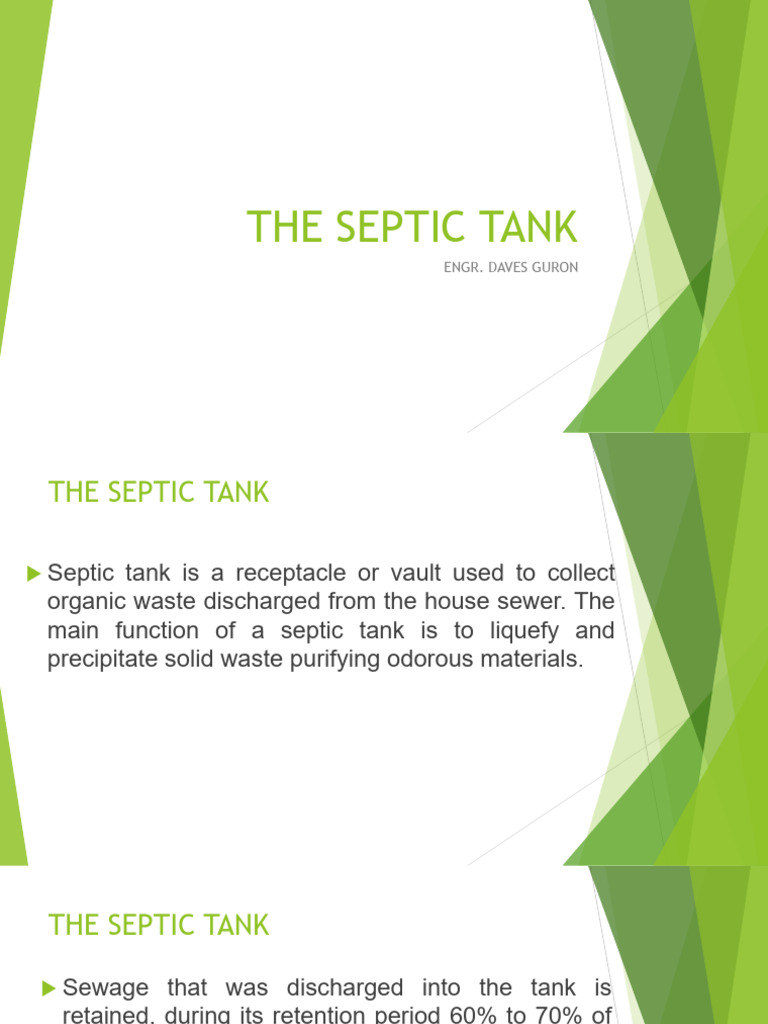 THE SEPTIC TANK | PDF | Septic Tank | Decomposition