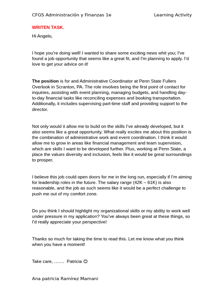 Patricia Ramirez Writen Task | PDF