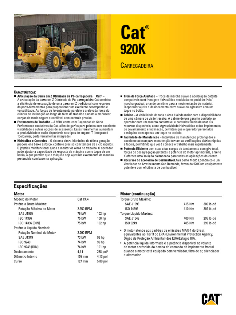 Specalog Cat Swl 920k Aphq8194-01 Lr Pt | PDF | Motores | Radiador