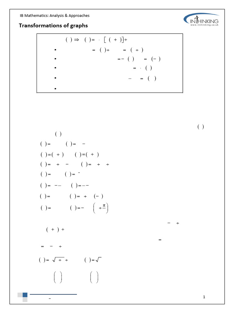 Transformation of Graphs | PDF | Cartesian Coordinate System | Asymptote