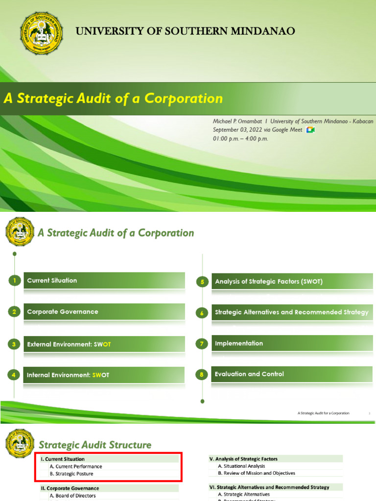 03 SSA Strategic Audit of A Corporation | PDF | Justice | Crime & Violence