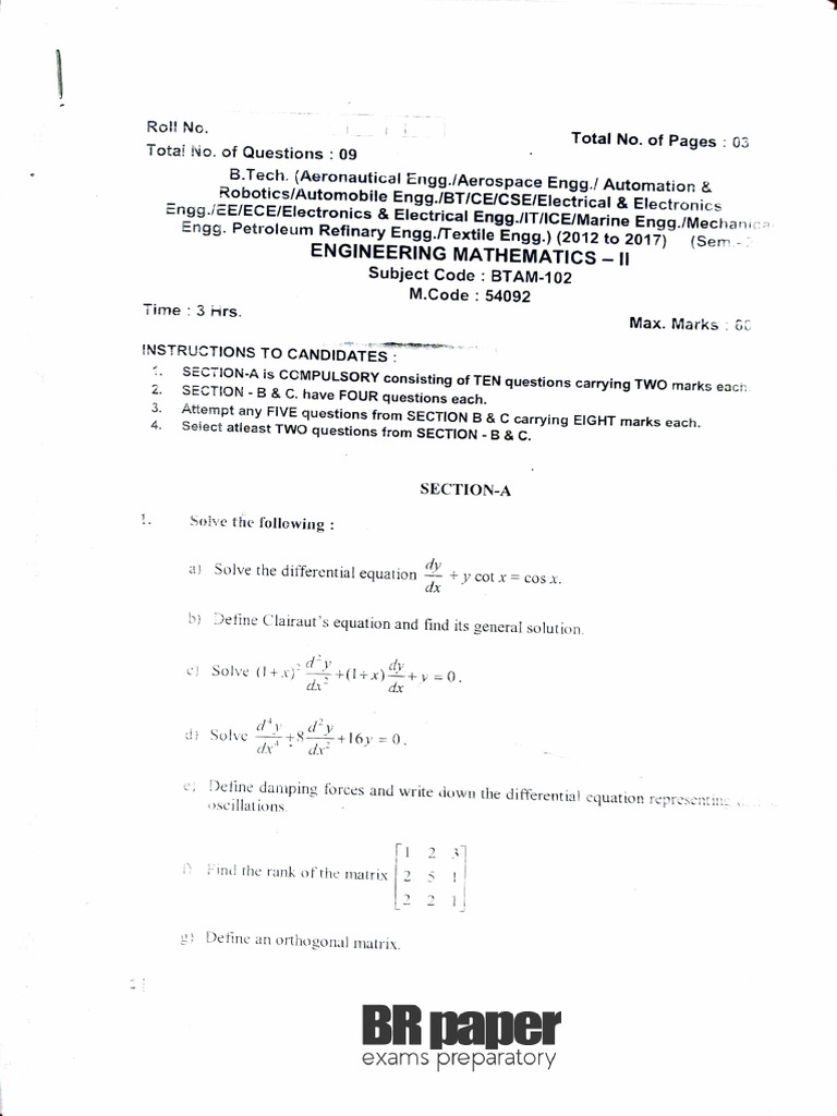 Math2(1st-2nd)Dec2019 | PDF
