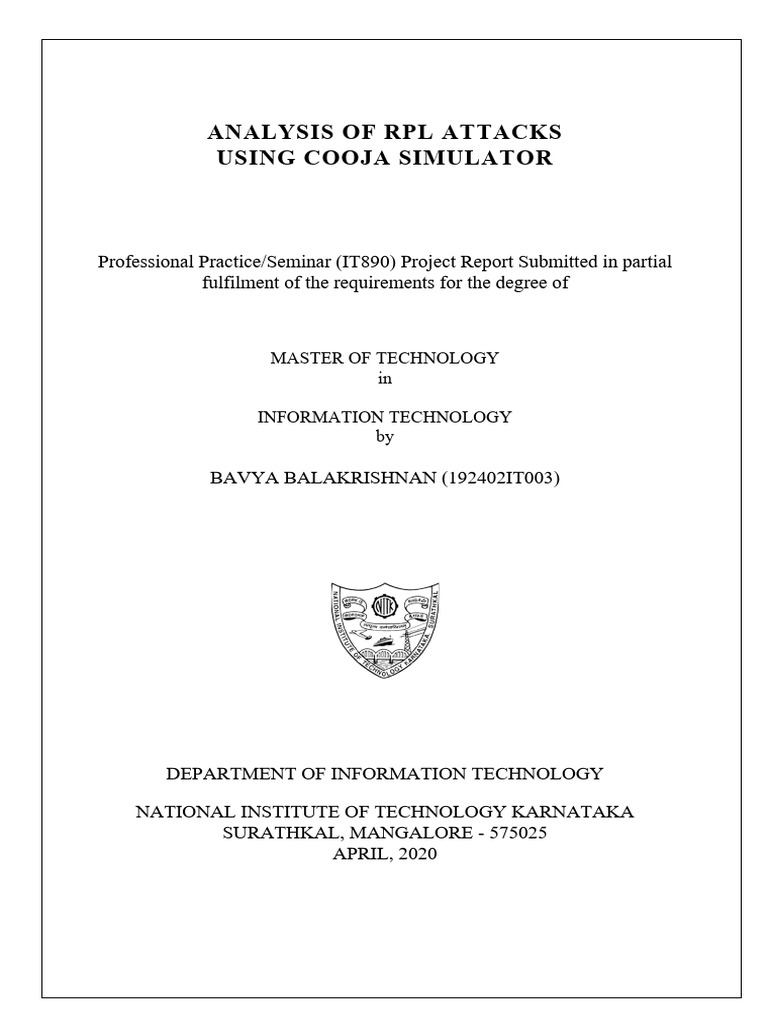 RPL Attack Analysis via COOJA Simulator | PDF | Computer Network | Telecommunications