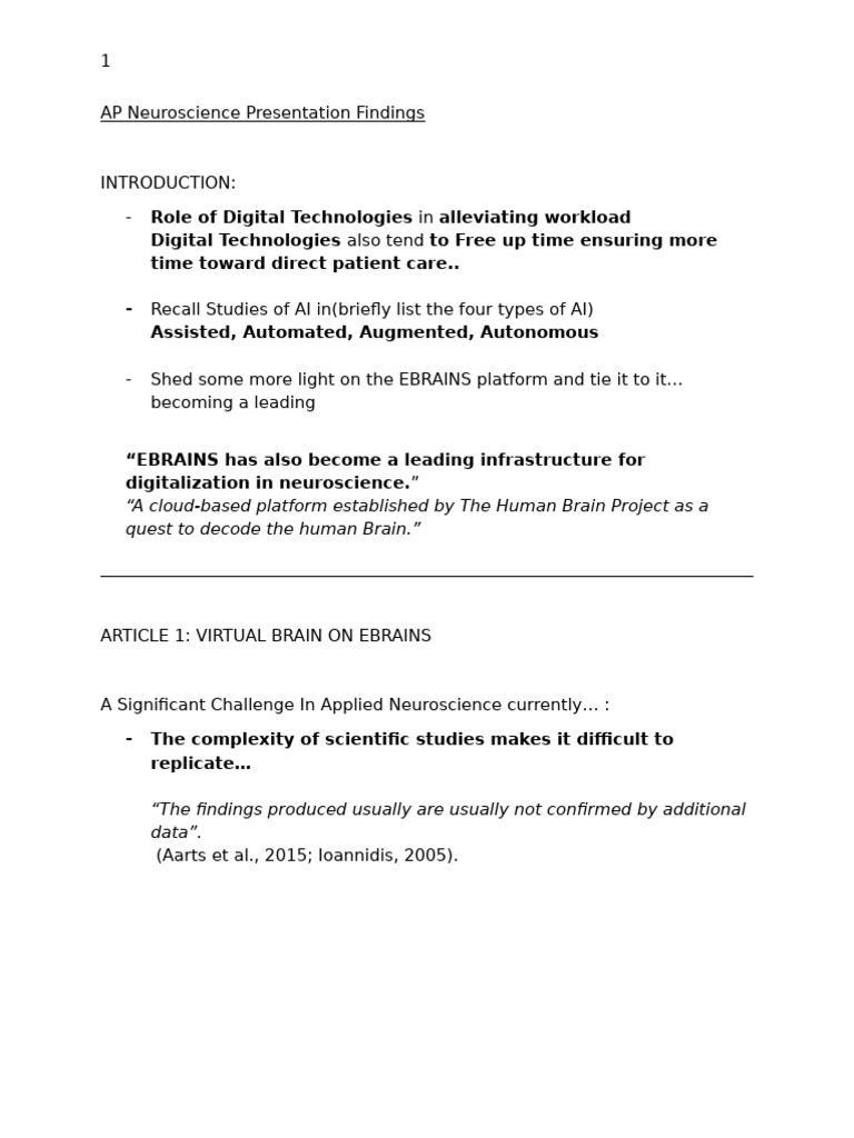 AP Neuroscience Presentation Notes | PDF | Deep Brain Stimulation ...