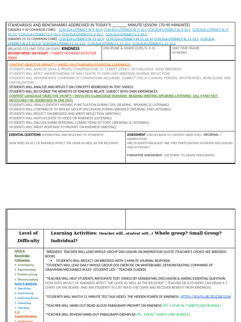 Kindness paragraph writing | PDF | Adolescence | Gratitude