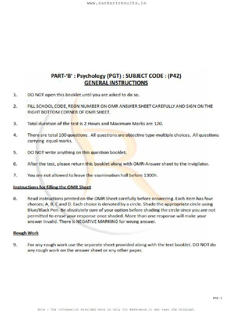 psychology paper question | PDF