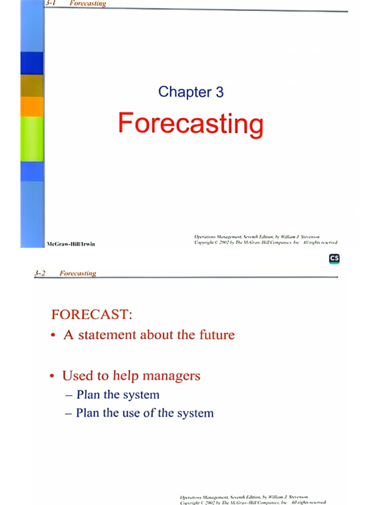 Chapter 3 Forecasting | PDF