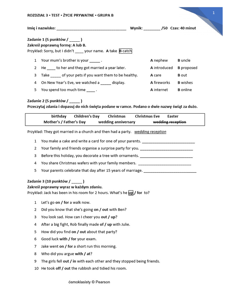 REP8 Unit 3 Test B | PDF | Observances