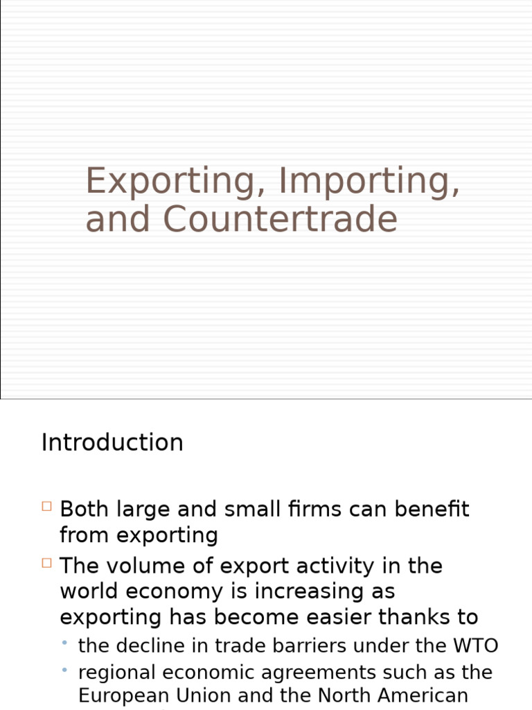 Chapter 16. Exporting, Importing, And Countertrade | PDF | Exports | Banks