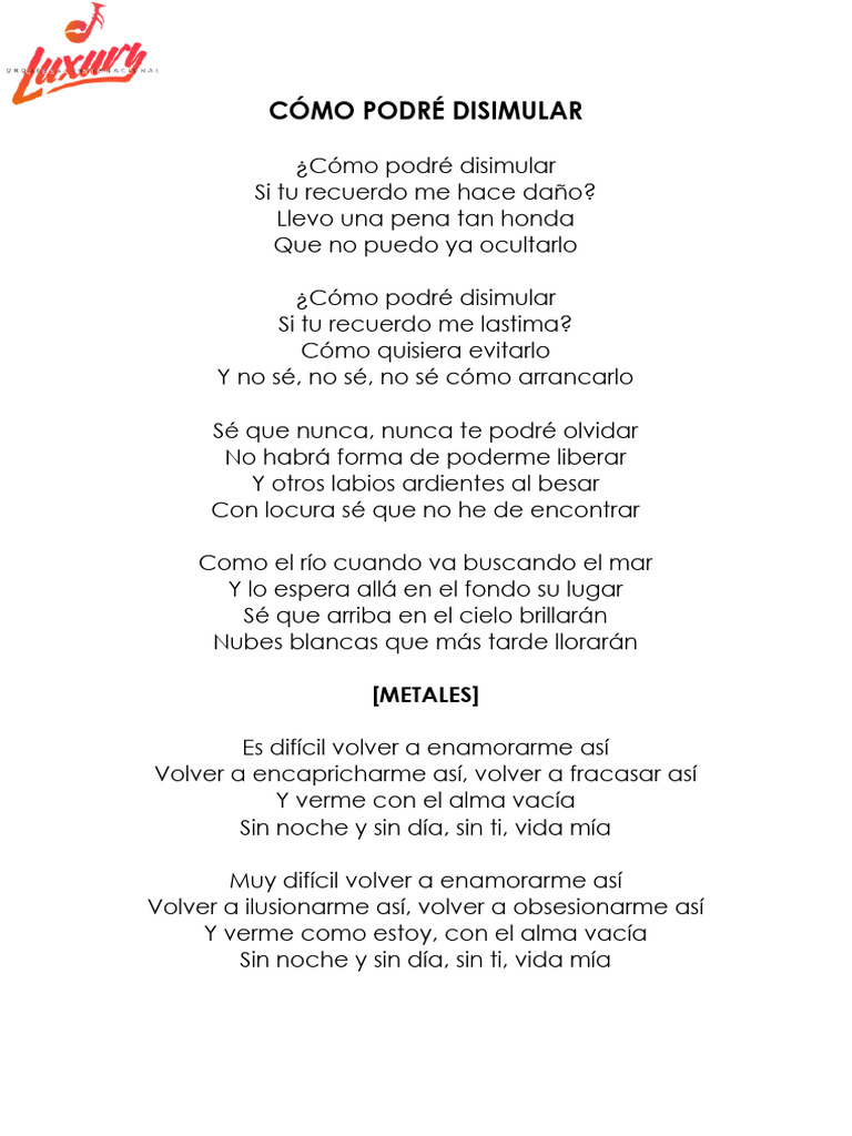 Cómo Podré Disimular | PDF