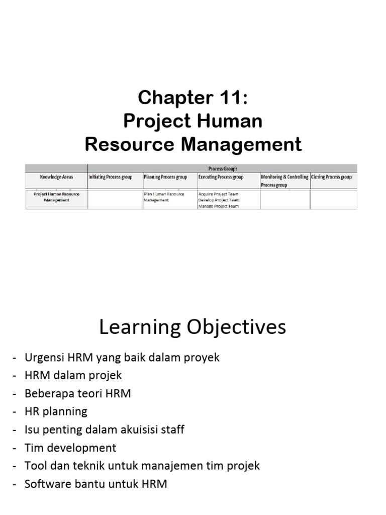 Manpro 11 - Project Human Resource Management | PDF