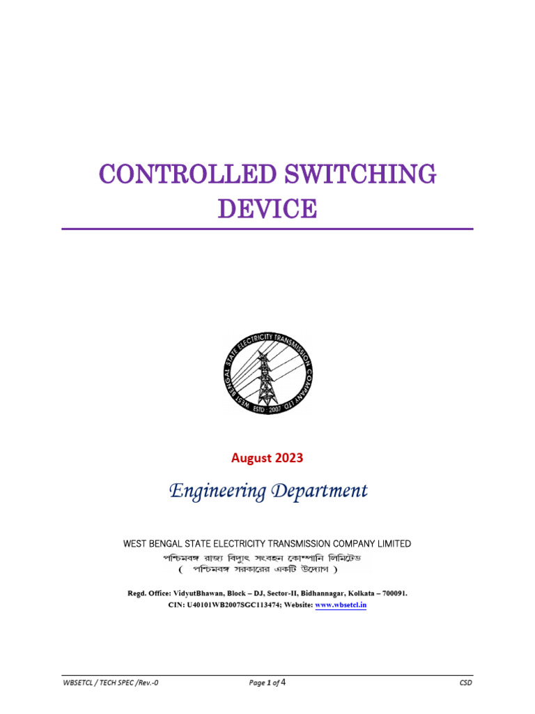 CONTROLLED SWITCHING DEVICE - Rev 0 | PDF | Electrical Substation ...