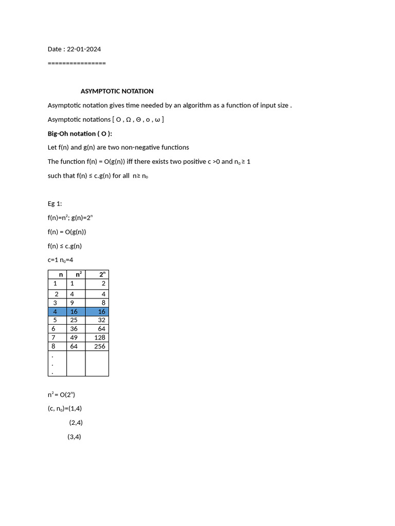 01 Asymptotic Notations Pdf Computational Complexity Theory 8358