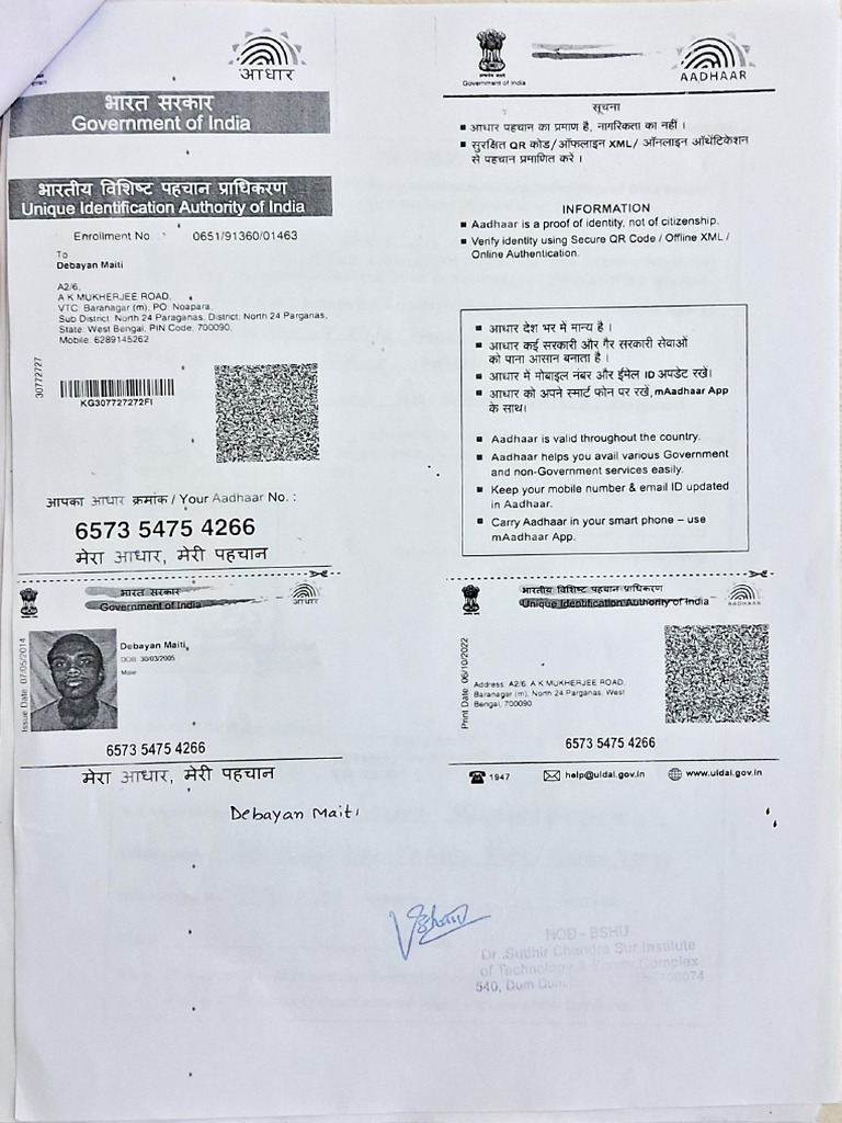Aadhar | PDF