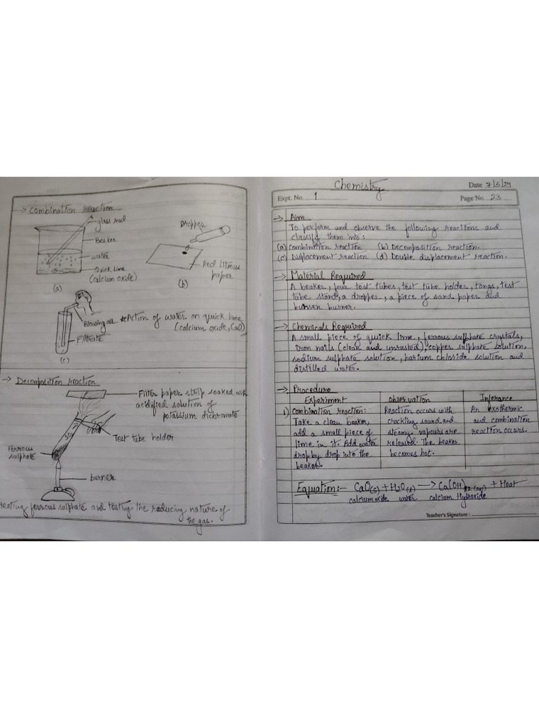 Chemistry Practical-1 Class-10th | PDF