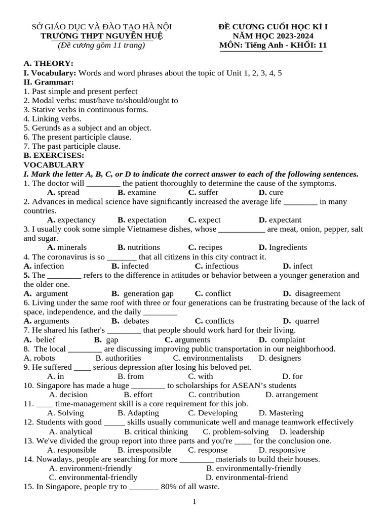 English Exam Outline for Grade 11 | PDF | Cost Of Living | Climate Change