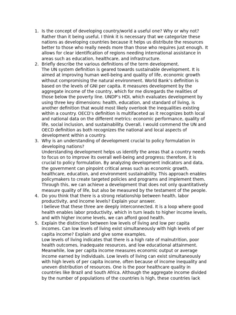 Concept of Economic Development | PDF | Developing Country | Sustainability