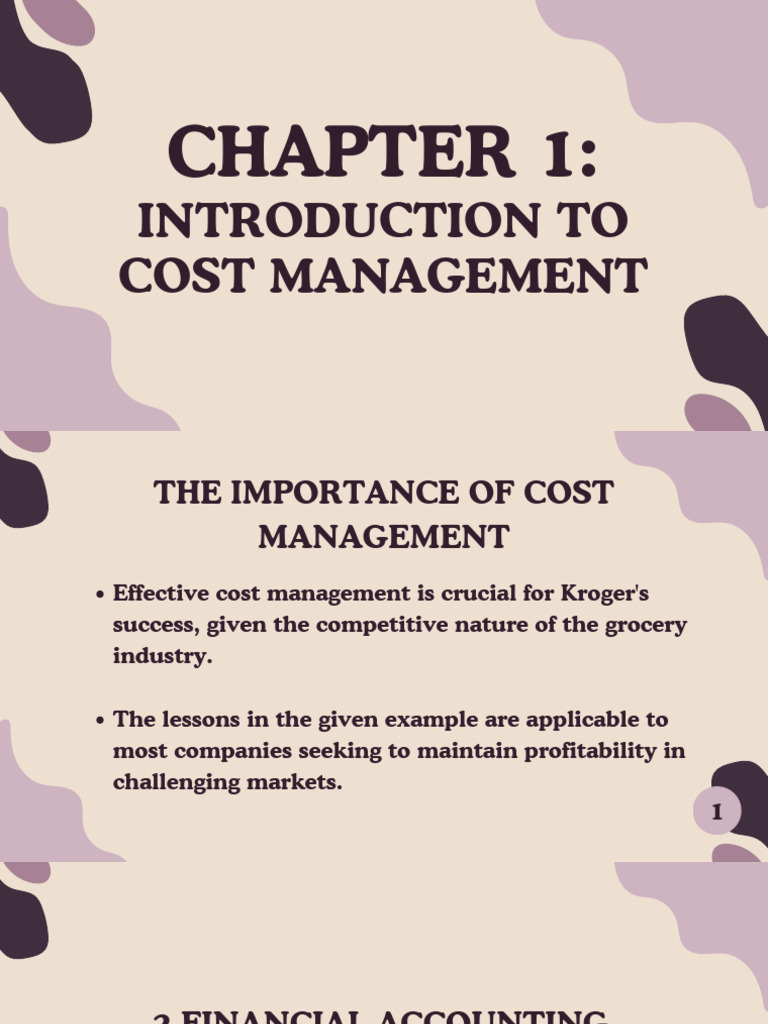 Chapter 1 Intro Cost Management - 20250115 - 234436 - 0000 | PDF | Lean Manufacturing | Accountant