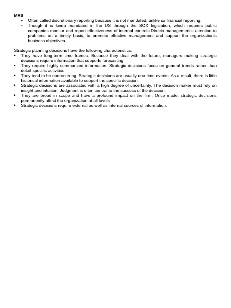 Management Reporting System | PDF