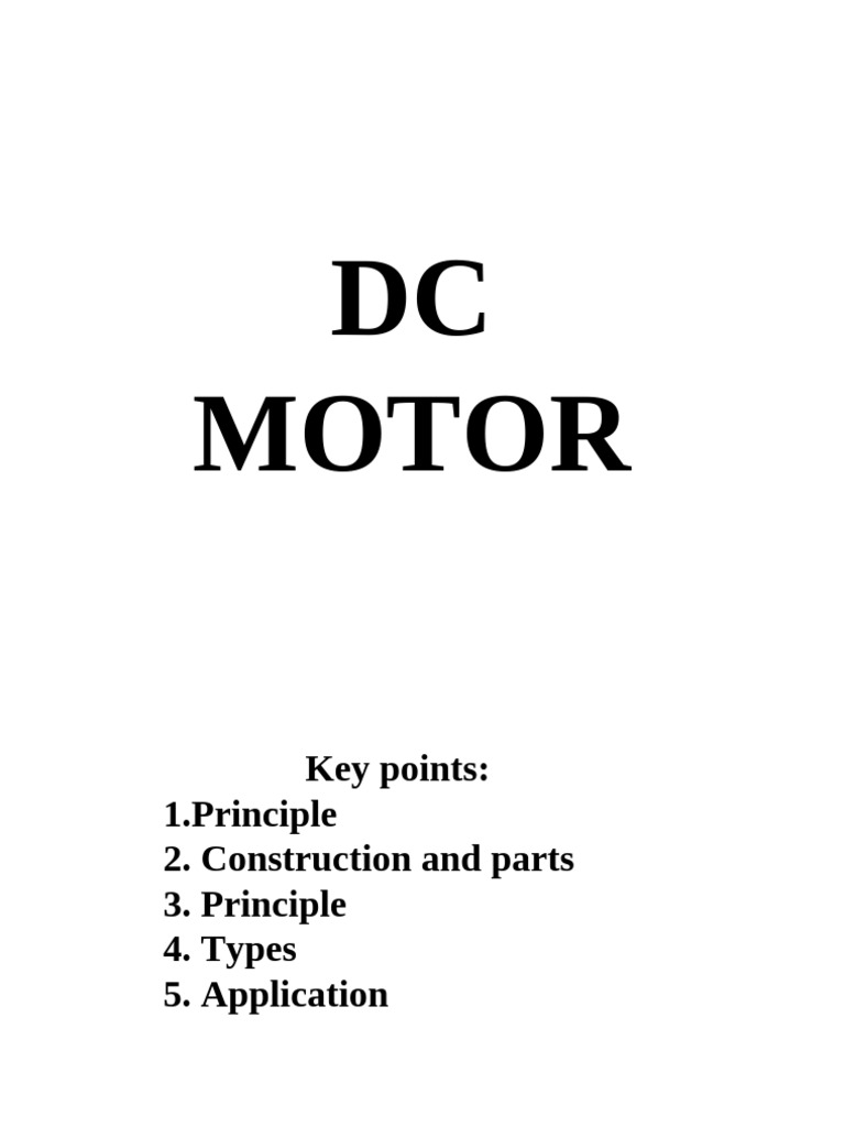 DC motor | PDF | Electric Motor | Electric Generator