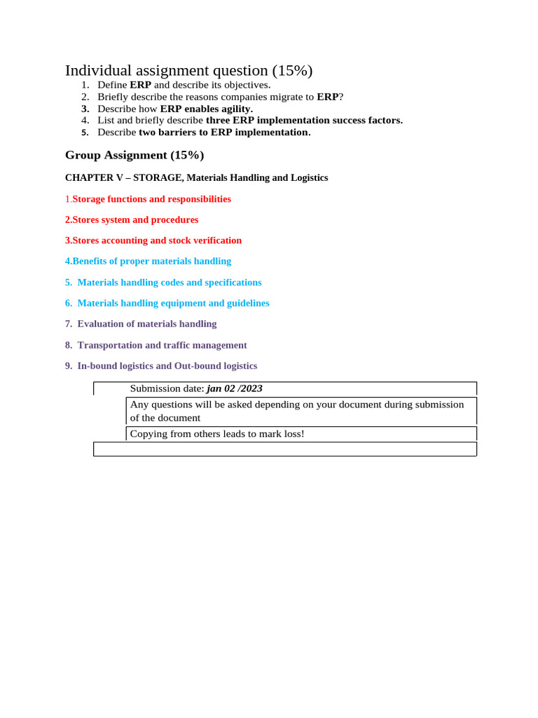 ERP Assignment (1) | PDF