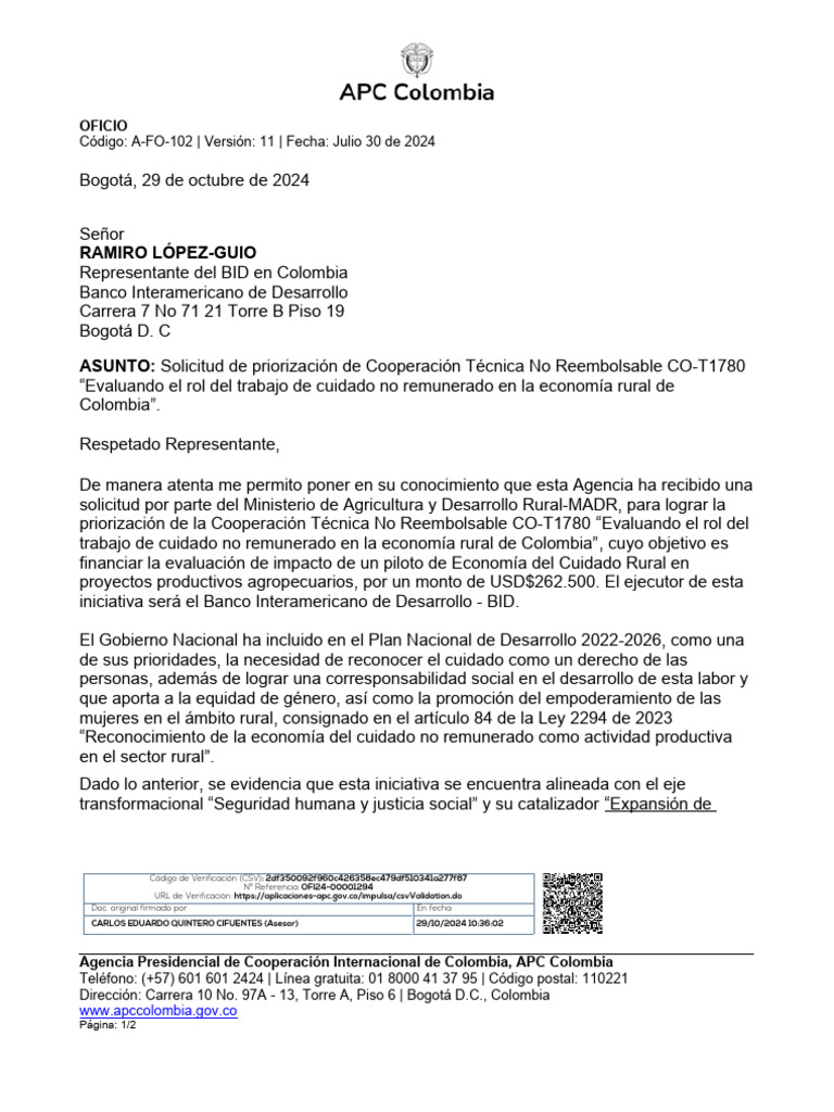 Solicitud del Cliente_9099 | PDF | Banco Interamericano de Desarrollo ...