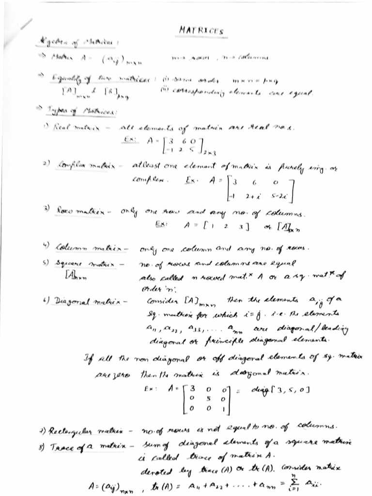 Maths Matrices | PDF