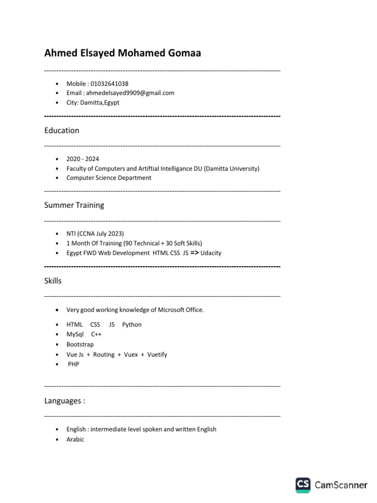 Ahmed Elsayed Mohamed Gomaa: Education | PDF