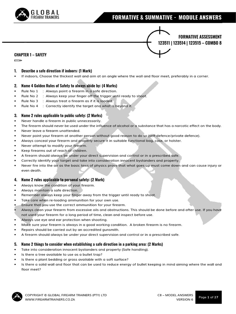 C8 - Model Answers | PDF | Revolver | Cartridge (Firearms)